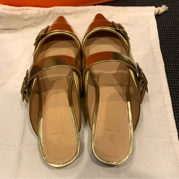bill blass | Shoes | Anthropologie Bill Blass Sylvia Gold Foil Pointed ...